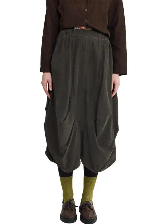 LUUKAA Ninon Velvet Balloon Skirt - Mocha