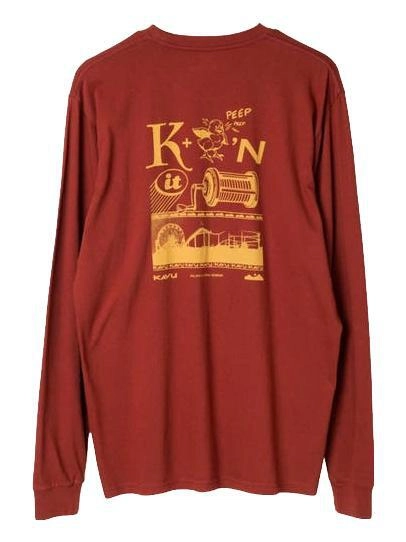 KAVU Puzzle Time Long-sleeve T-shirt - Fired Brick