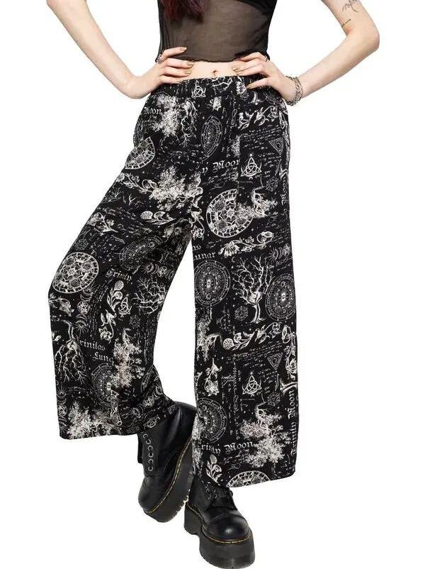 DISTURBIA Trinity Wide Legged Pull On Culotte - Black