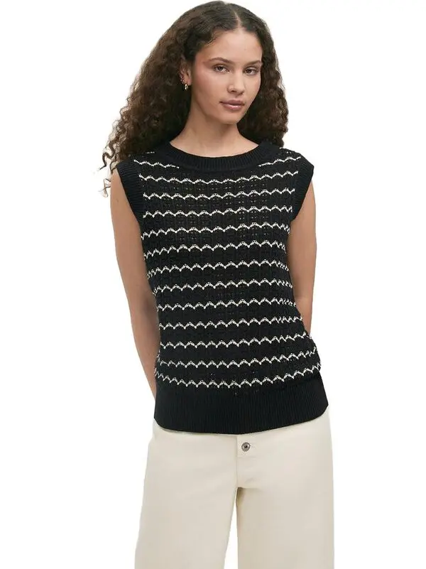 FINERY LONDON Dion Knitted Sleeveless Top - Black