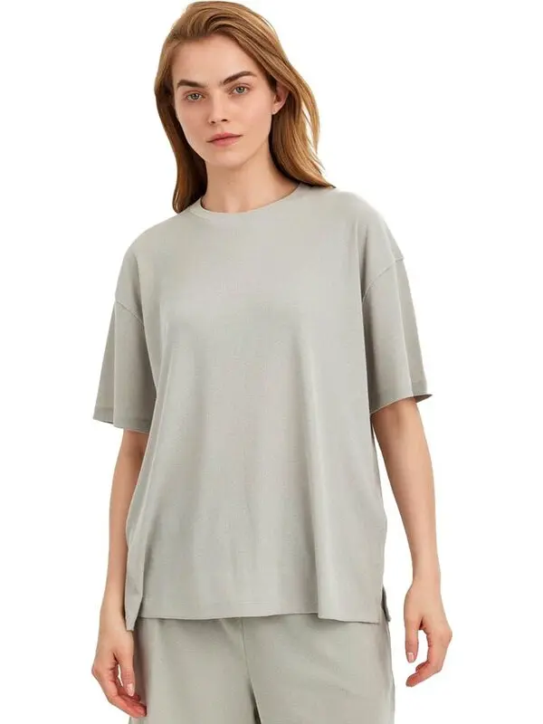 BEACH LIFE BY GOTTEX Summer Lounge Ribbed T Shirt - Mint