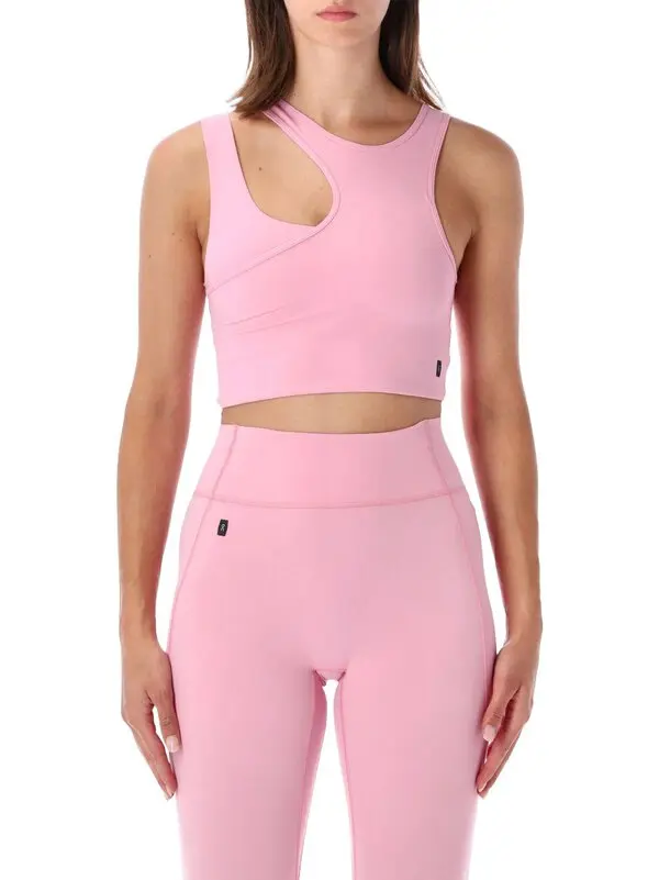 On Asymmetrical One-shoulder Cropped Top With Cut-out Detail - Pink