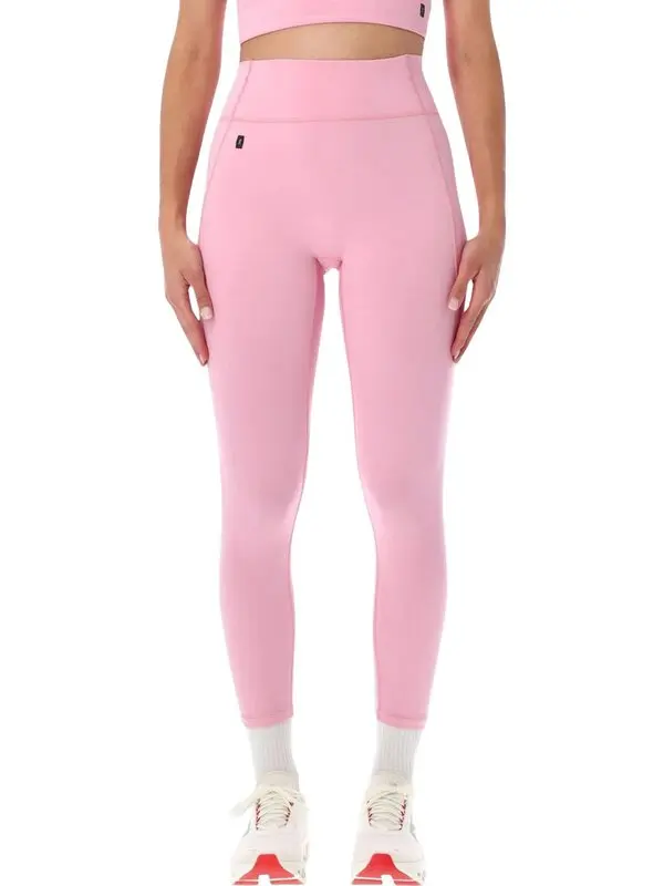 On High-waisted Performance Leggings In Recycled Technical Fabric - Pink