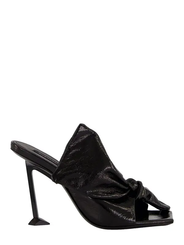 Givenchy Boudoir Leather Knot Mules With High Heel - Black