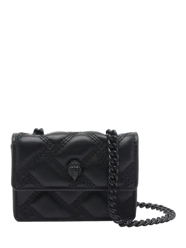 Kurt Geiger Kensington Quilted Calf Leather Mini Crossbody Bag - Black