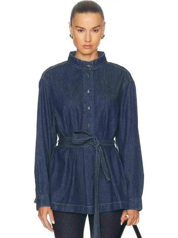 TWP Denim Tamzin Shirt In Blue - Dark Stone