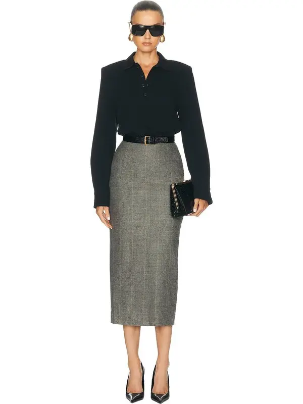 WILLY CHAVARRIA Polo Dress In Black - Uniform Brown & Black