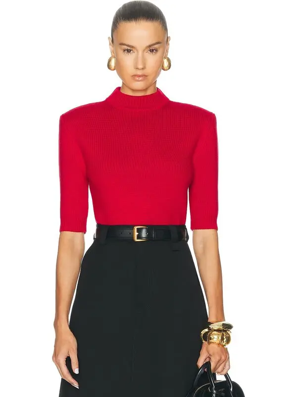 WILLY CHAVARRIA Chavela Cropped Sweater In Red - Willy Red