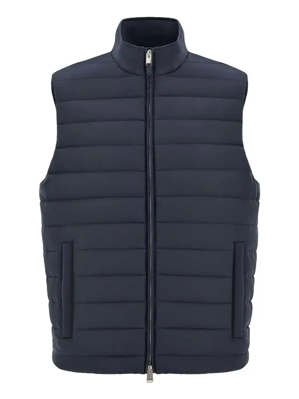 Canali Technical Fabric Regular-fit Vest - Blue