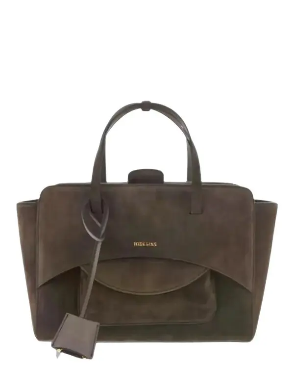 HIDESINS L Flap Logo-print Tote Bag - Brown