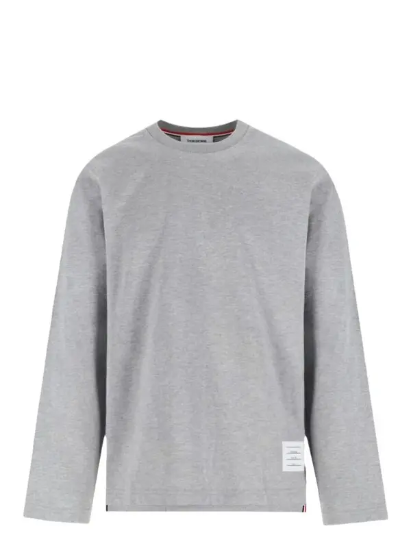 Thom Browne Rwb Stripe Long-sleeve T-shirt - Grey