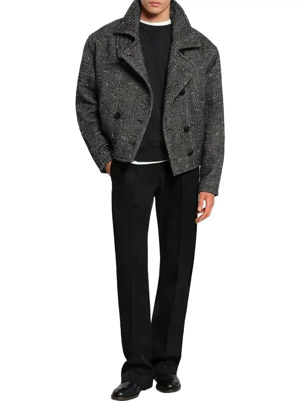 MARANT Ethan Herringbone-pattern Belted Coat - Black