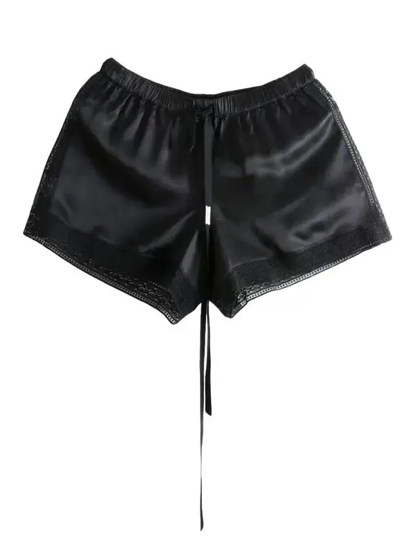 ANN DEMEULEMEESTER Anda Lace-trim Silk Shorts - Black