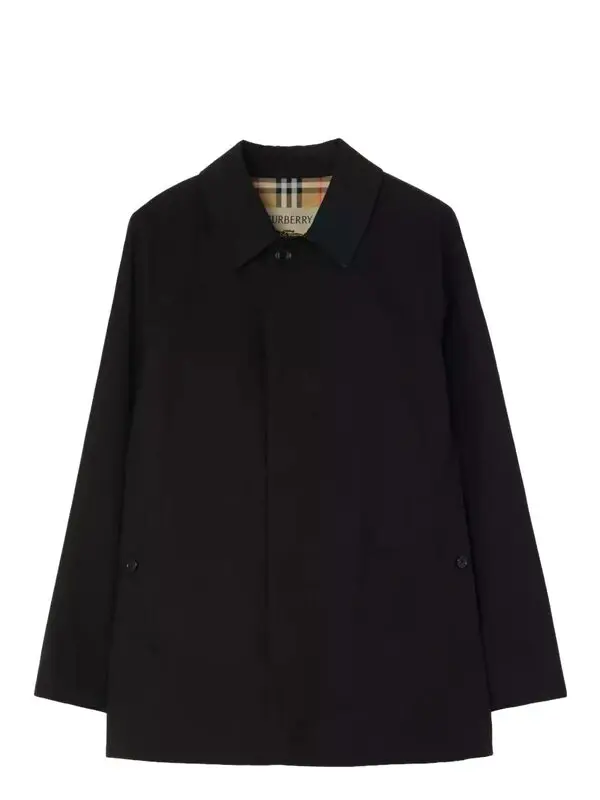 Burberry Extra-short Gabardine Camden Car Coat - Black
