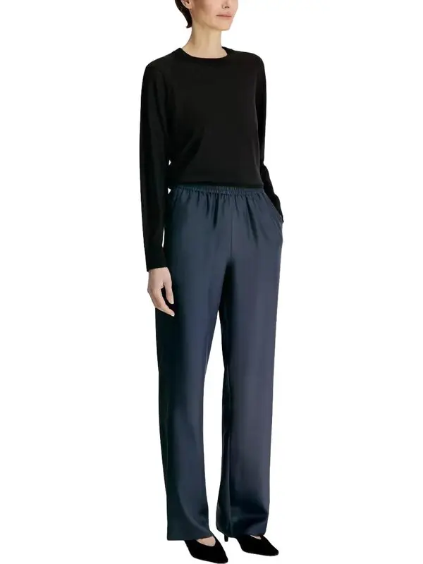 Loulou De Saison Alera Elasticated-waist Wide-leg Trousers - Blue
