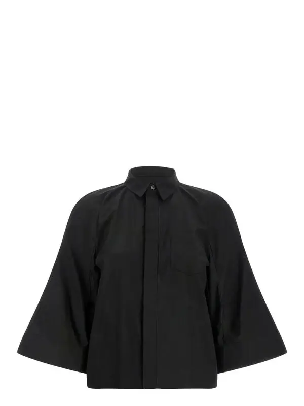 Sacai Flared-sleeve Shirt - Black