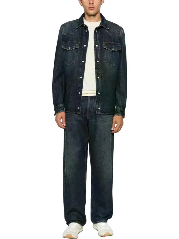 Moncler Stone-wash Denim Shirt - Blue