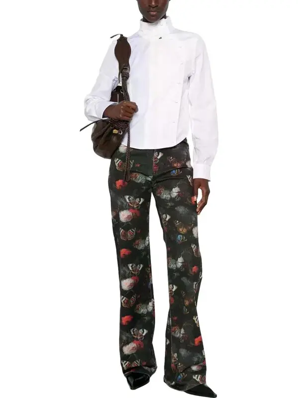 R13 Jane Butterfly-print Jeans - Black