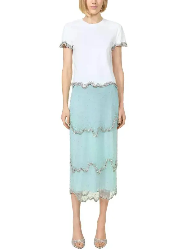Costarellos Mirella Crystal-embellished Midi Skirt - Blue