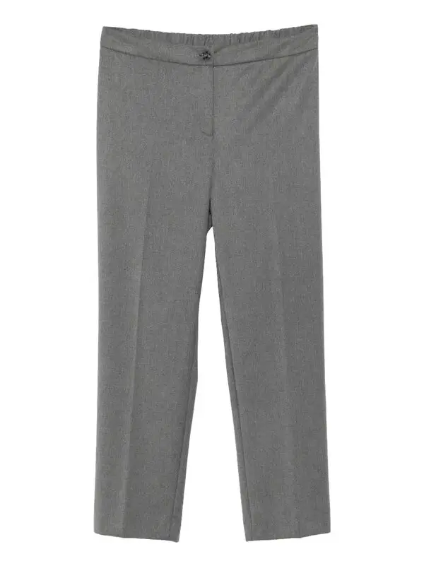 Marina Rinaldi Elasticated-waistband Tailored Trousers - Grey