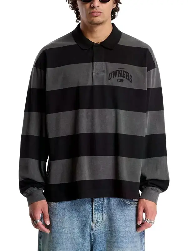 REPRESENT Owners Club Horizontal-stripe Polo Shirt - Black