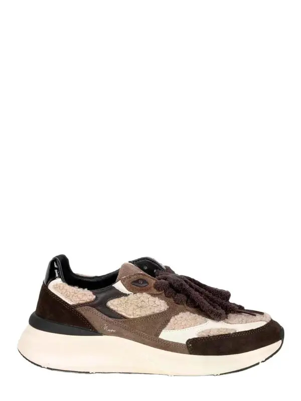 D.a.t.e. Musa Teddy Shearling-panel Sneakers - Brown