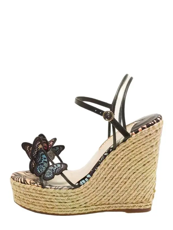 SOPHIA WEBSTER Jade Butterfly Heeled Espadrilles - Black