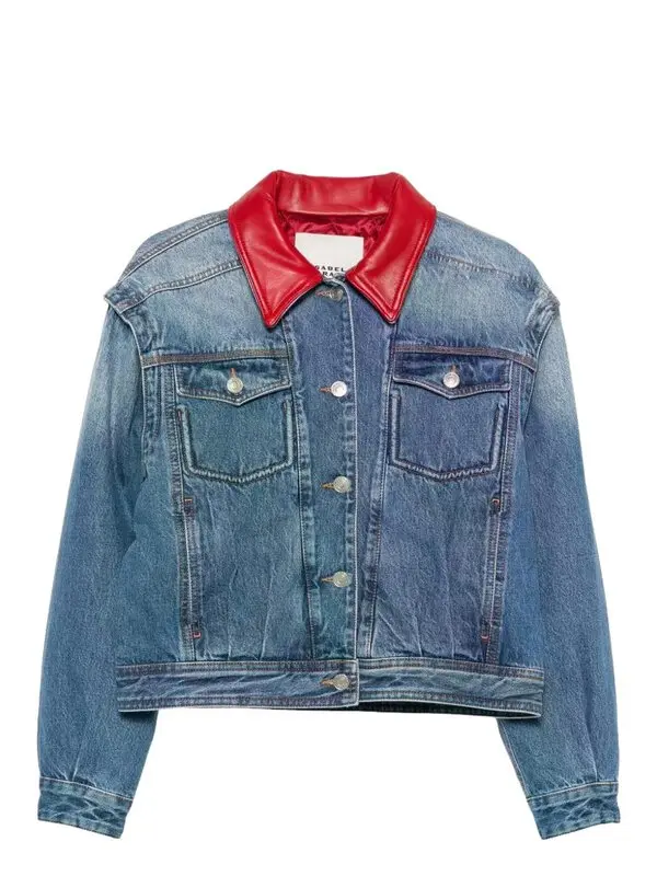 Isabel Marant Étoile Devyn Contrast-collar Denim Jacket - Blue