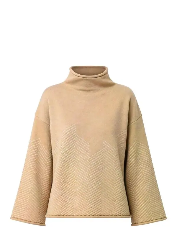 Liviana Conti Chevron-patterned High-neck Sweater - Neutrals