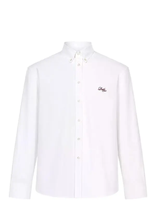 Drole De Monsieur Boxy Logo-embroidered Button-down Shirt - White