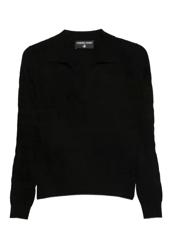 Iceberg Intarsia-knit Sweater - Black