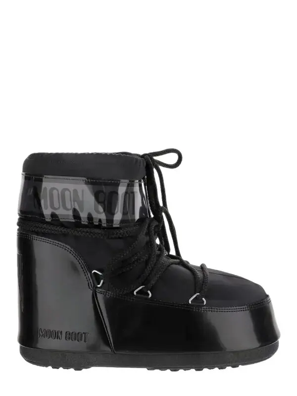 Moon Boot Icon Low Glance Satin Boots - Black