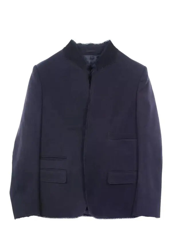 Alexander McQueen 2000s Cut-off Buttonless Jacket - Blue