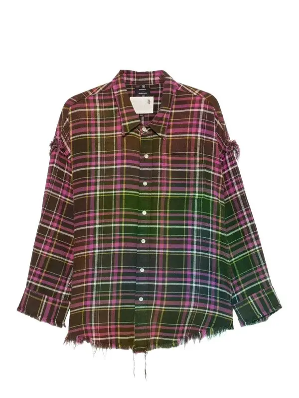 R13 Shredded-seam Drop-neck Shirt - Brown