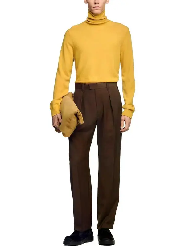 Sandro Wide-leg Wool Trousers - Brown