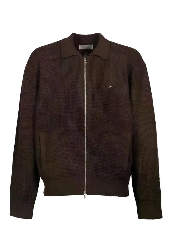 CEDARWOOD Cities Distressed Zip-up Cardigan - Brown