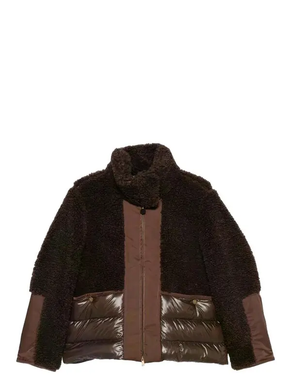 Moncler Glorieux Panelled Faux-shearling Jacket - Brown