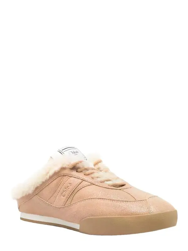 Chloé Kick Shearling-lined Sneakers - Brown
