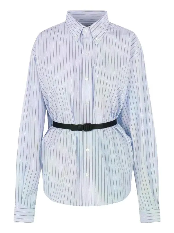 Vaquera Belted Vertical-stripe Shirt - Blue