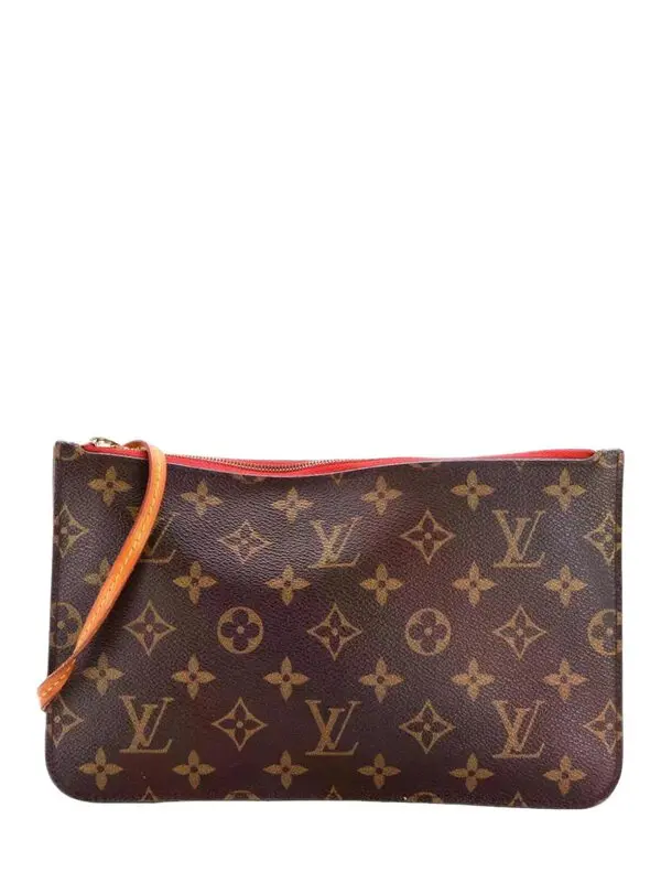 LOUIS VUITTON Neverfull Pochette Monogram Canvas Large Pouch - Brown