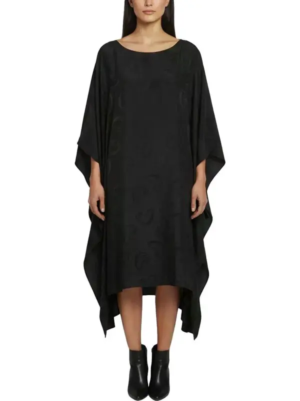 Roberto Cavalli Panther Jacquard Kaftan Midi Dress - Black