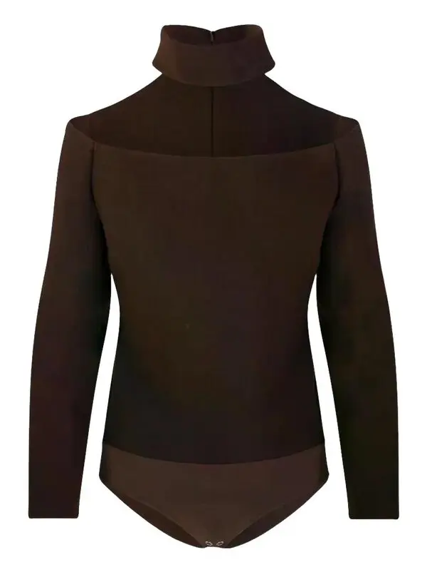 OSCAR THE COLLECTION Aimée Cut-out High-neck Bodysuit - Brown
