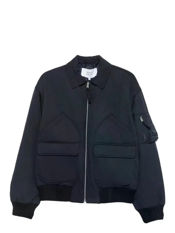 Maison Kitsuné Logo-patch Bomber Jacket - Blue
