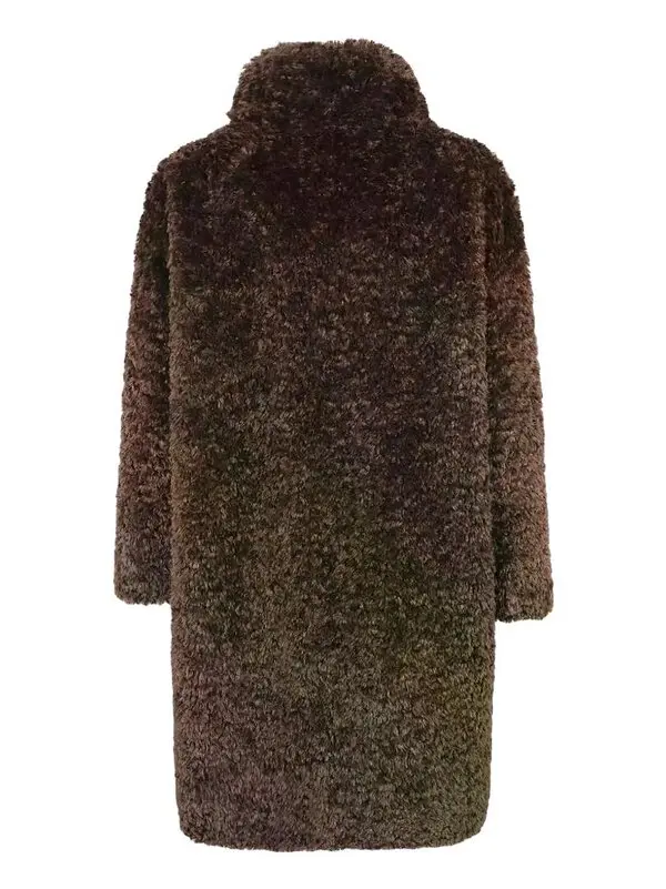 Herno Faux-fur Funnel-neck Coat - Brown