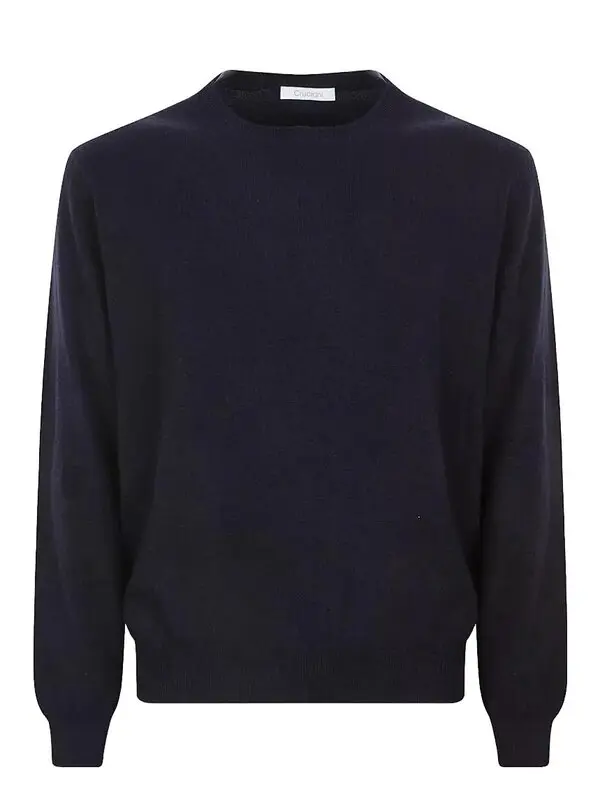 CRUCIANI Crew-neck Knitted Sweater - Blue