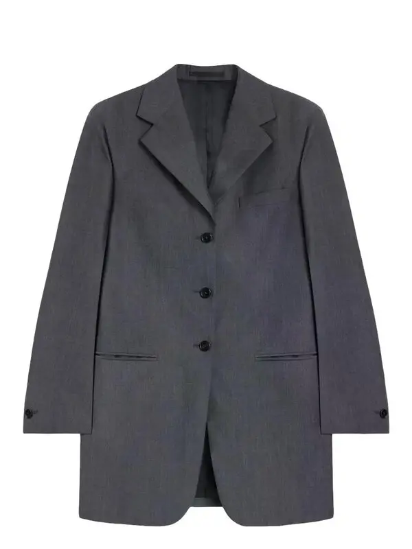 JIL SANDER Fil-à-fil Wool Tailored Jacket - Grey