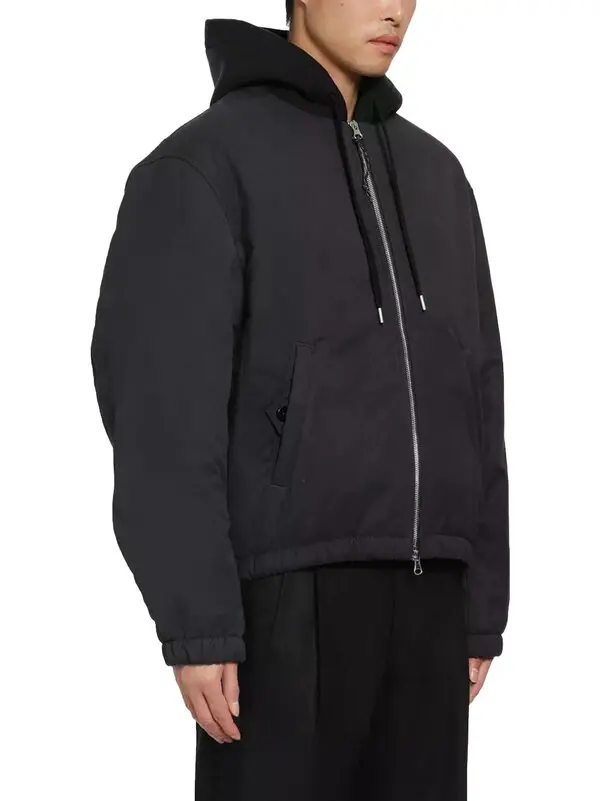 SALON C. LUNDMAN Hooded Bomber Jacket - Blue