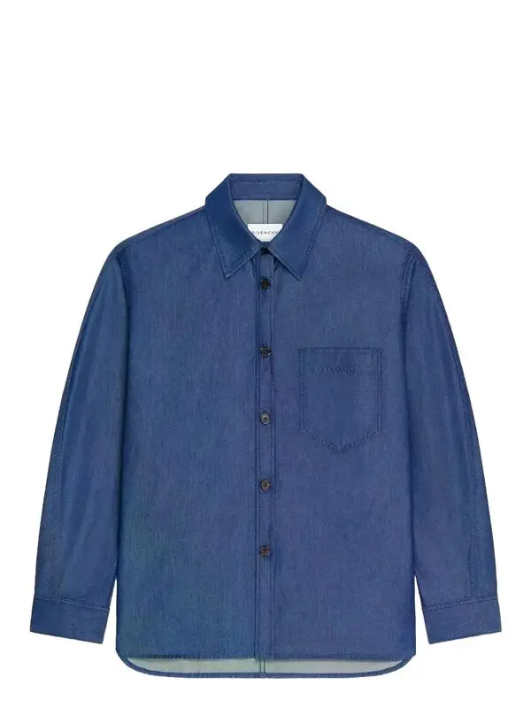 Givenchy Couture Seam Overshirt Denim With Stamp - Blue