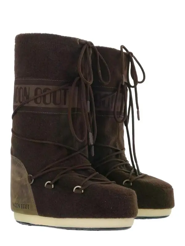 Moon Boot Icon Nubuck Dark Felt Boots - Brown