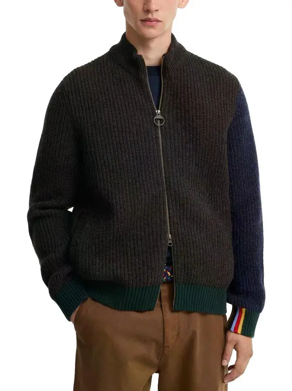 Barbour X Paul Smith Gamefair Cable-knit Zip-up Cardigan - Brown
